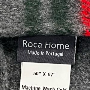 Roca Home | Bedding | Roca Home Plaid Holiday Throw Blanket Grey Red ...